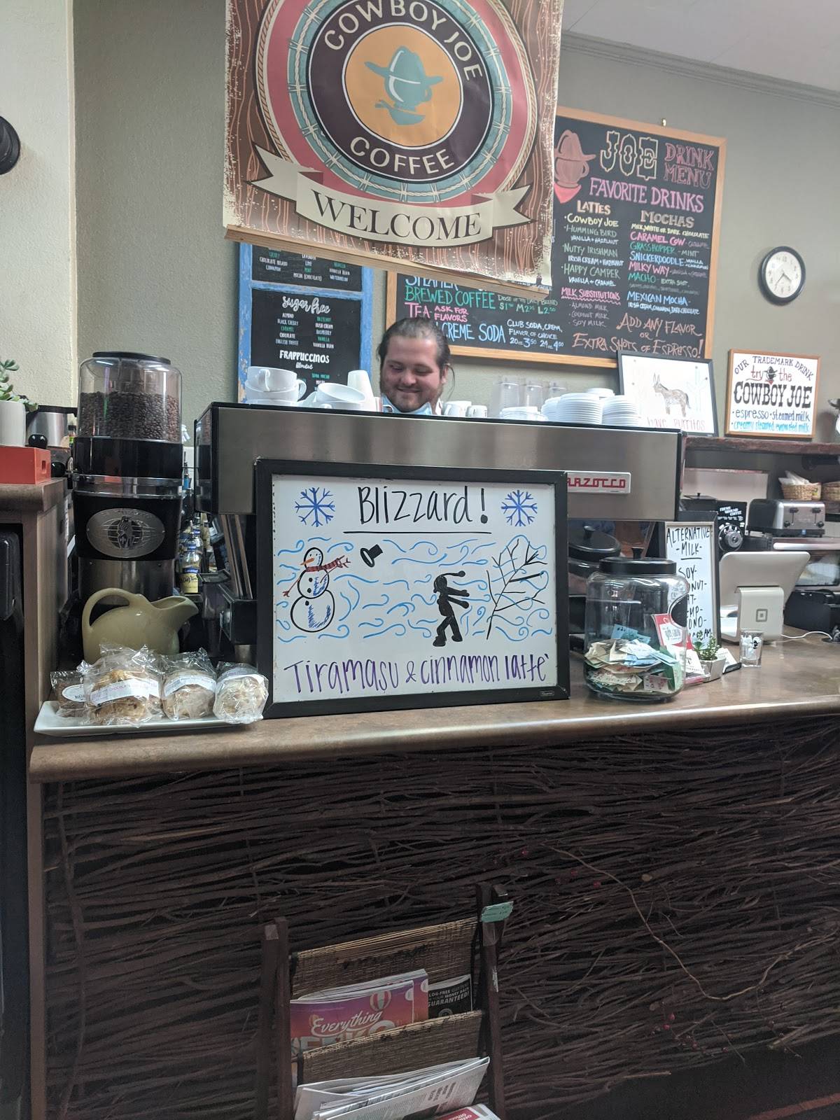 Menu at Cowboy Joe Downtown cafe, Elko