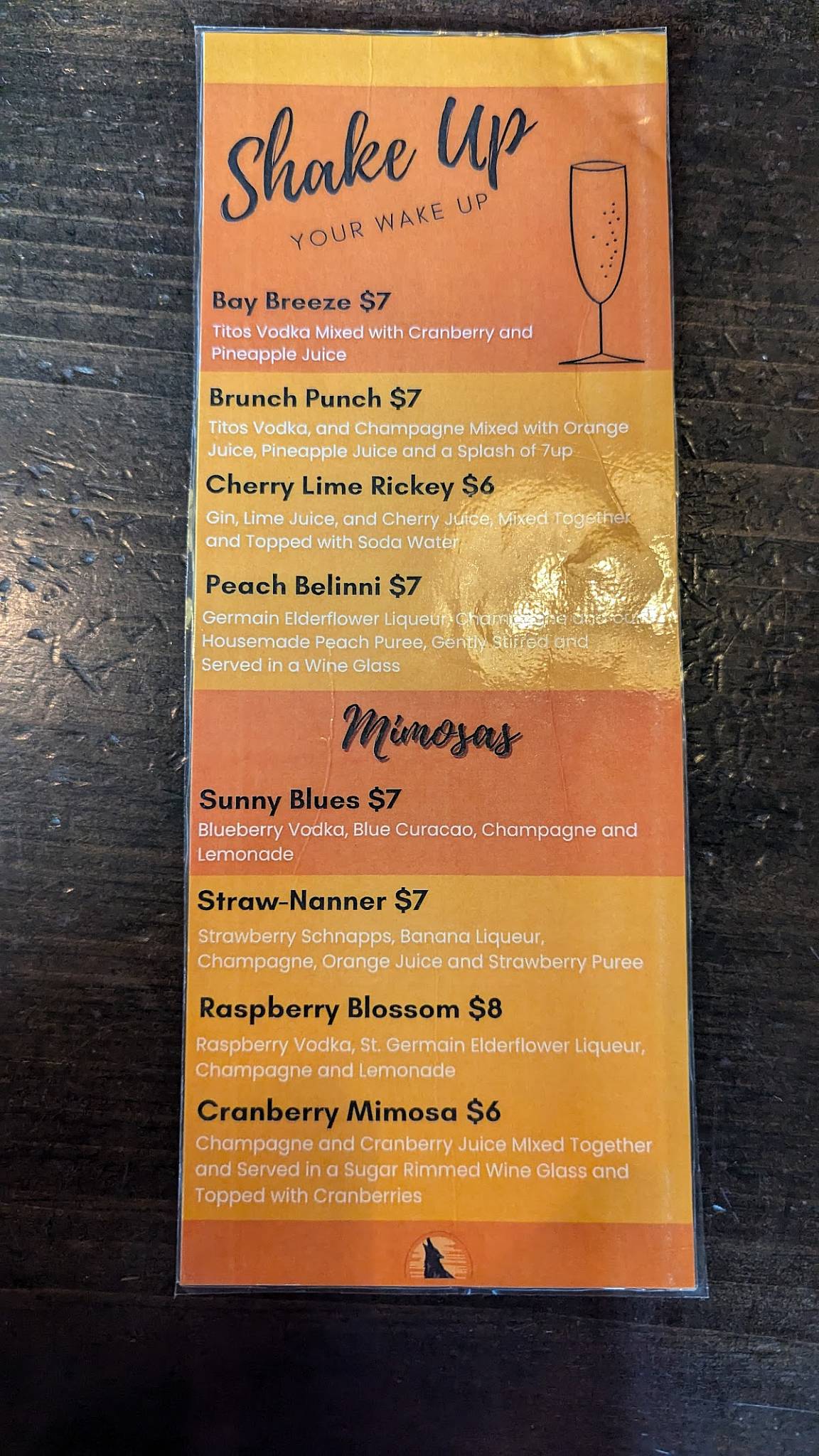 Menu at Coyote Moon Grille restaurant, St. Cloud