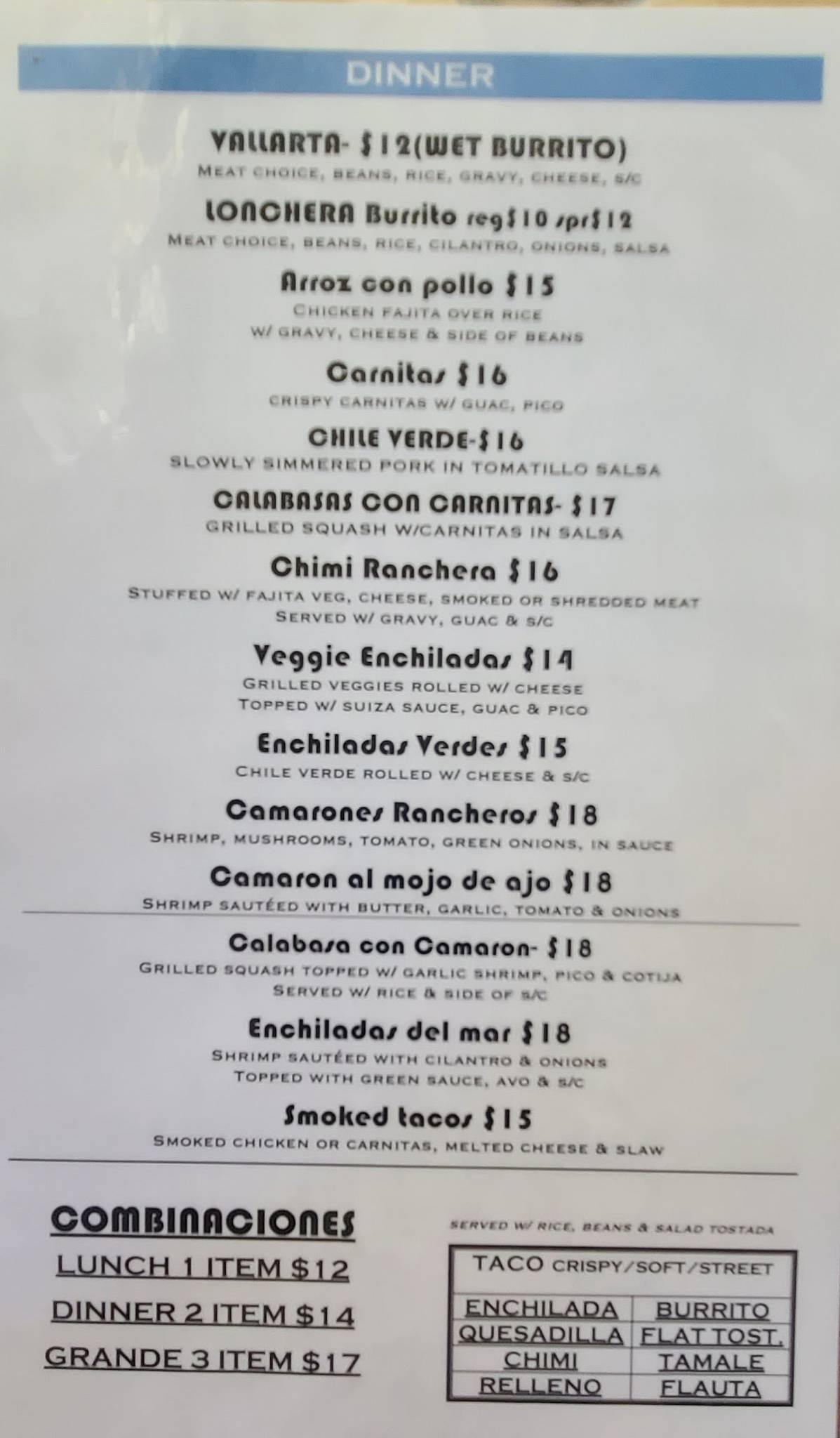 Menu at Coyotes pub & bar, Lockeford