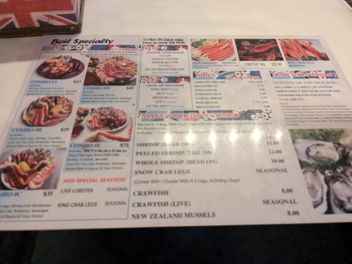Menu at Crab Fever - Murfreesboro restaurant, Murfreesboro