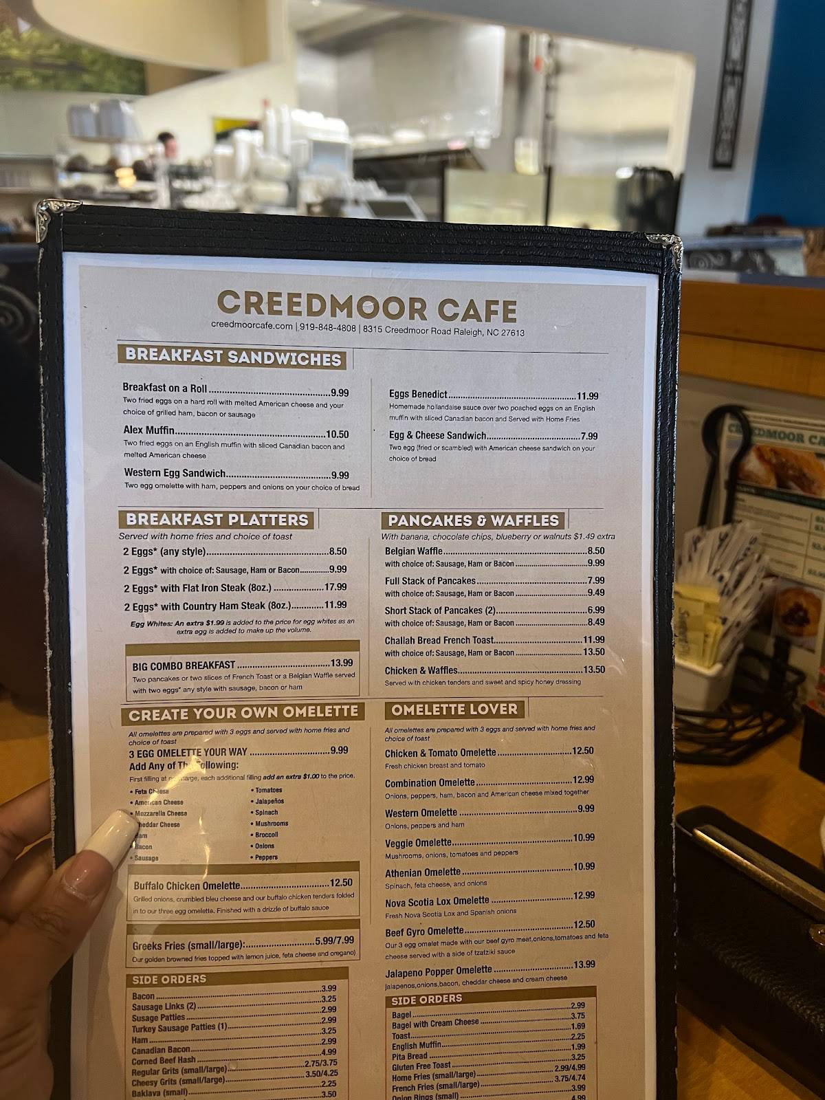 Menu at Creedmoor Cafe, Raleigh