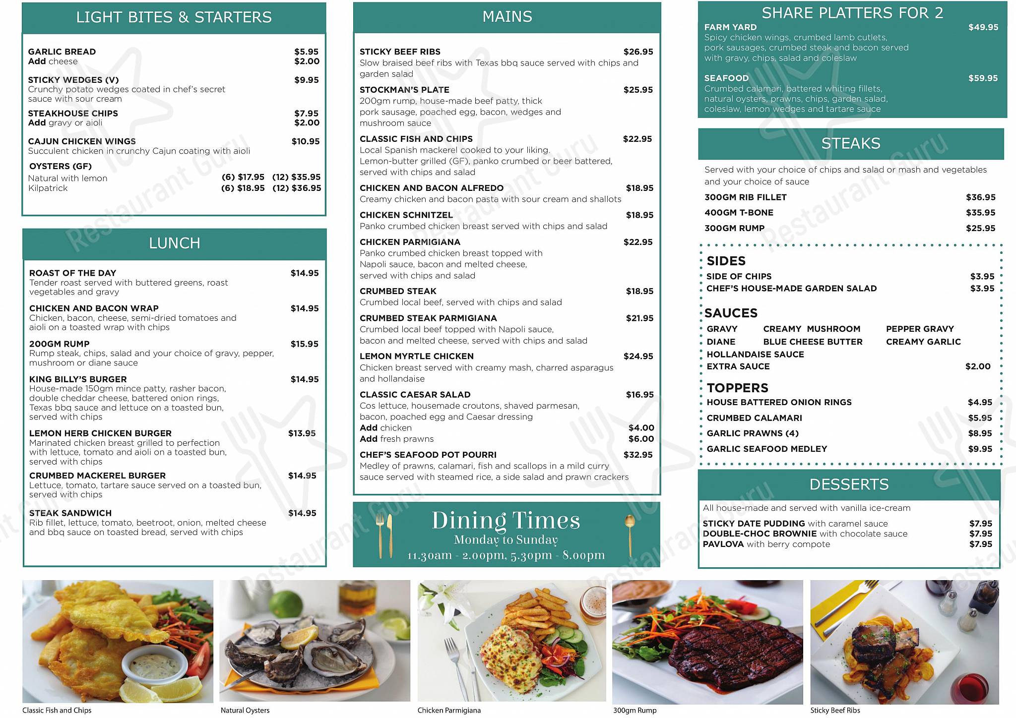 Menu at The Crown Hotel pub & bar, Innisfail