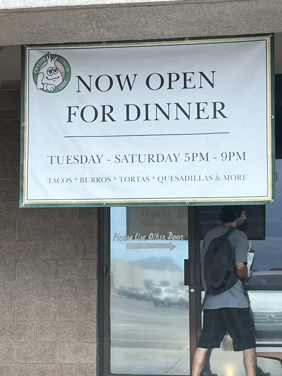 Menu at Crying Onion Cafe, Tucson