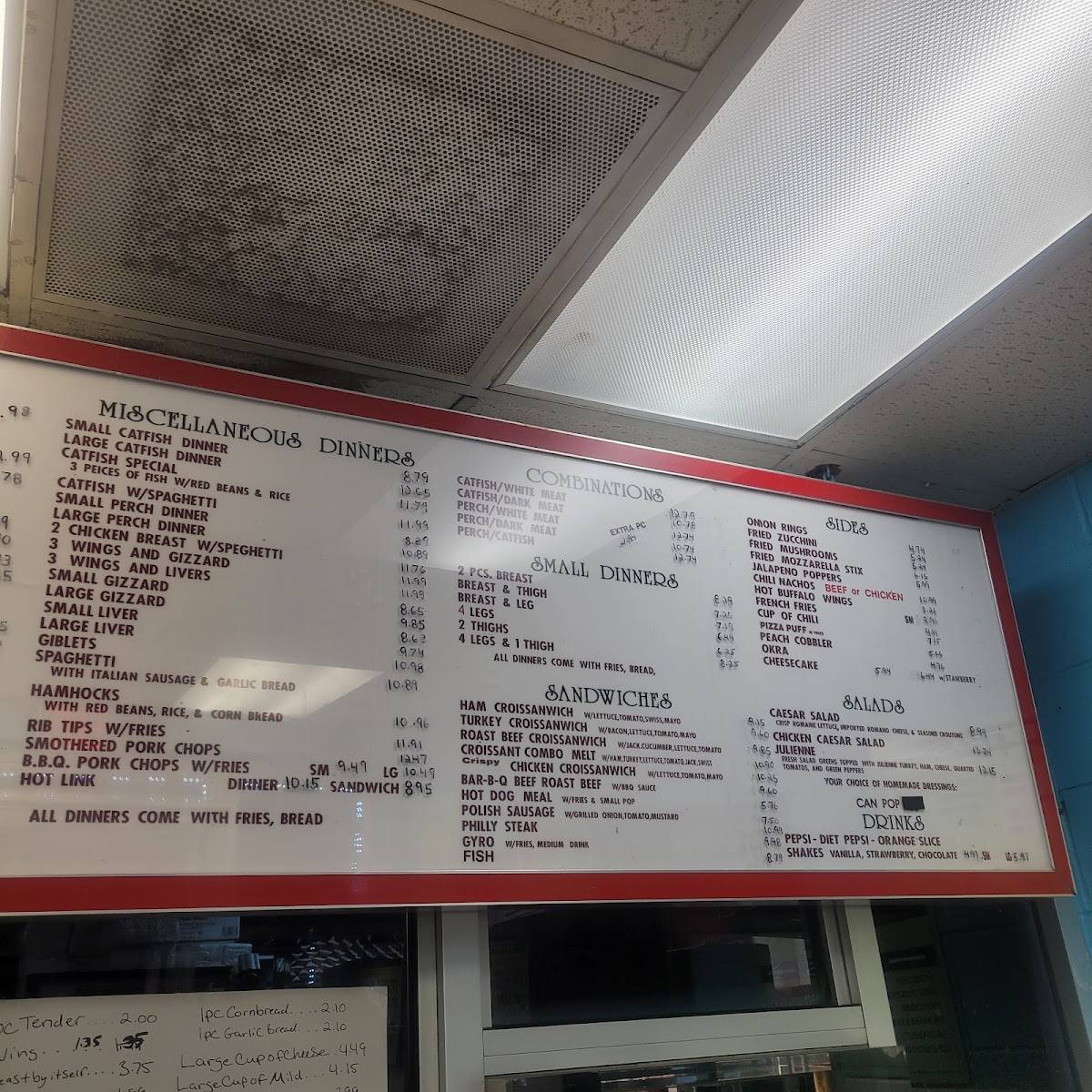Menu at Crystal's BBQ, Calumet City