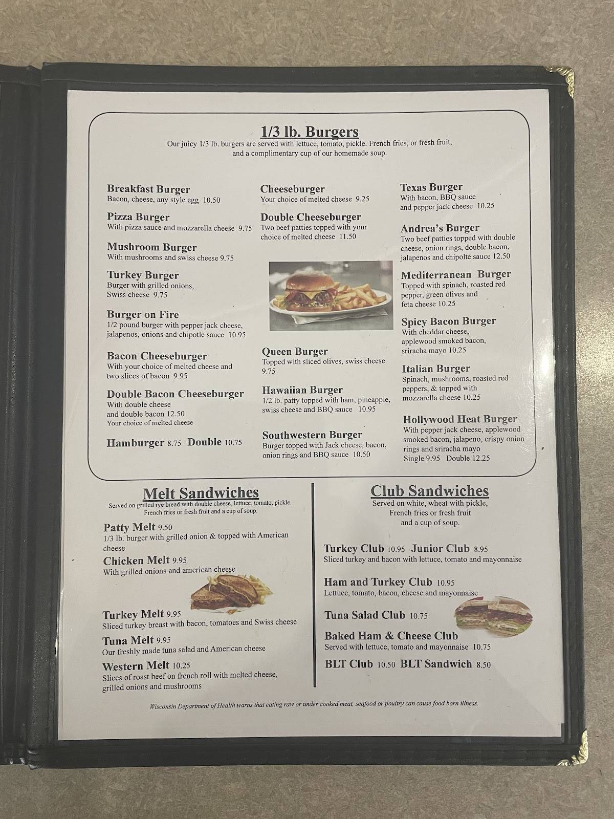 Menu at Andrea’s Family Restaurant, Cudahy