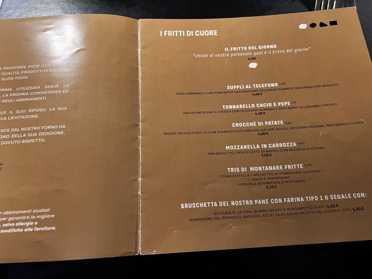 Menu at Cuore di Luca Brancati pizzeria, Marano Vicentino