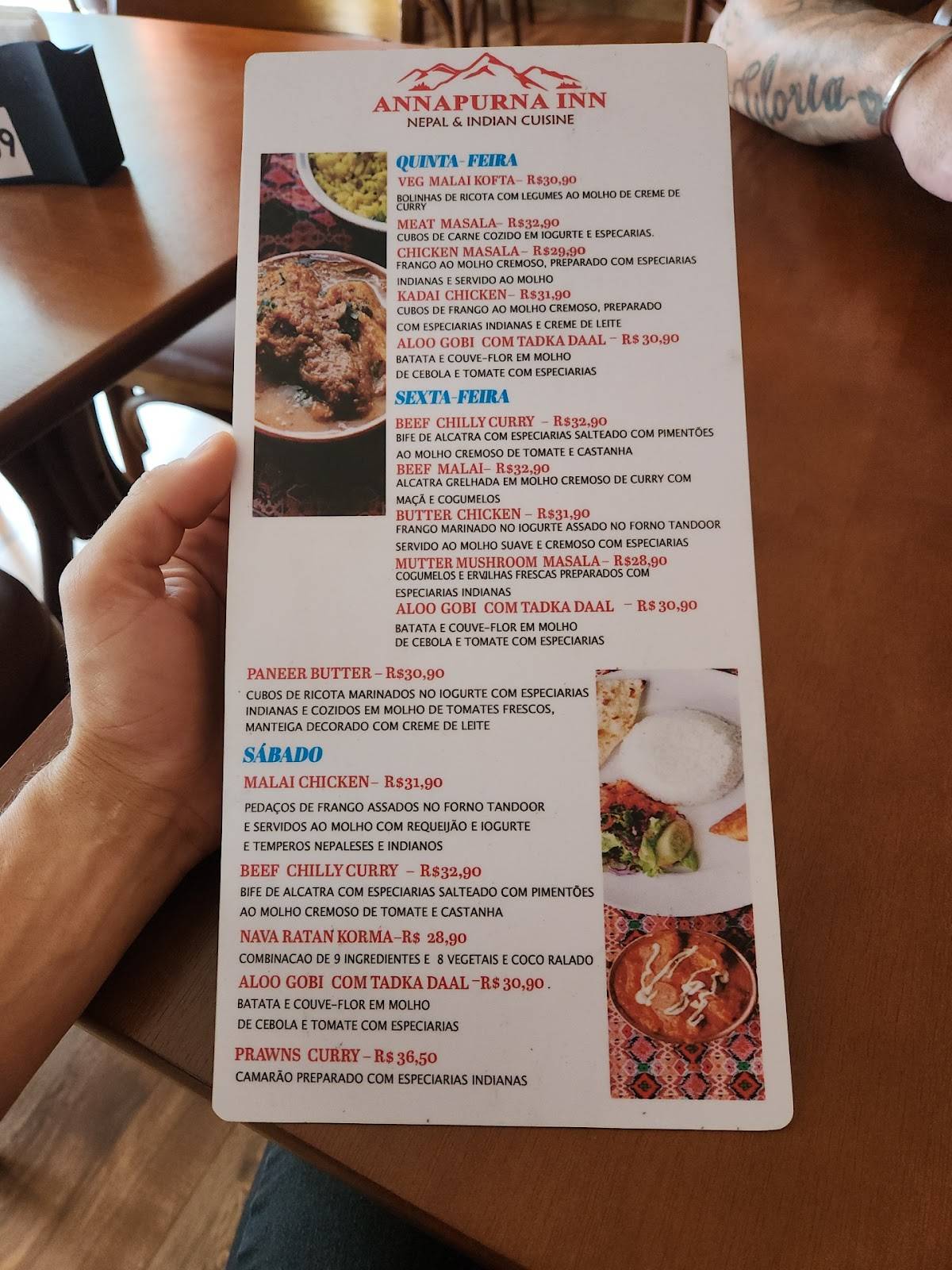 Menu em Annapurna Inn restaurante, Curitiba, Av. Anita Garibaldi