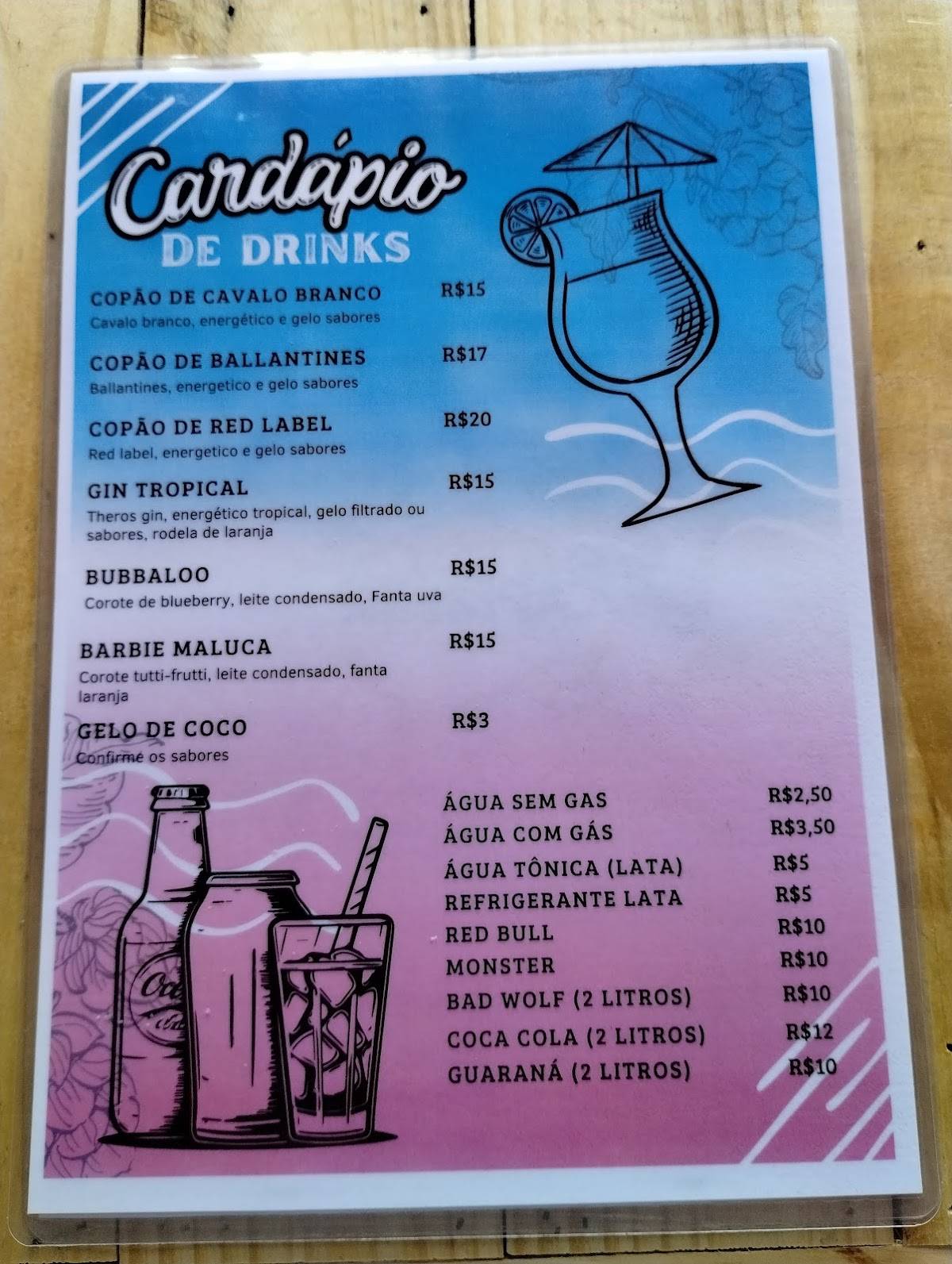 Carta del pub y bar DISTRIBUIDORA CAPIBEER, Vila Velha