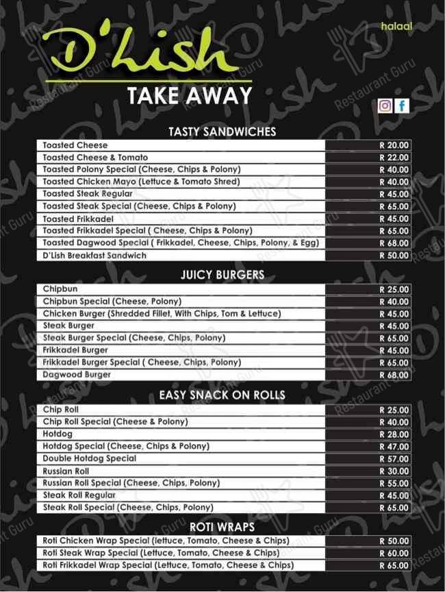 Menu at D'Lish Spice Emporium & Deli restaurant, Centurion