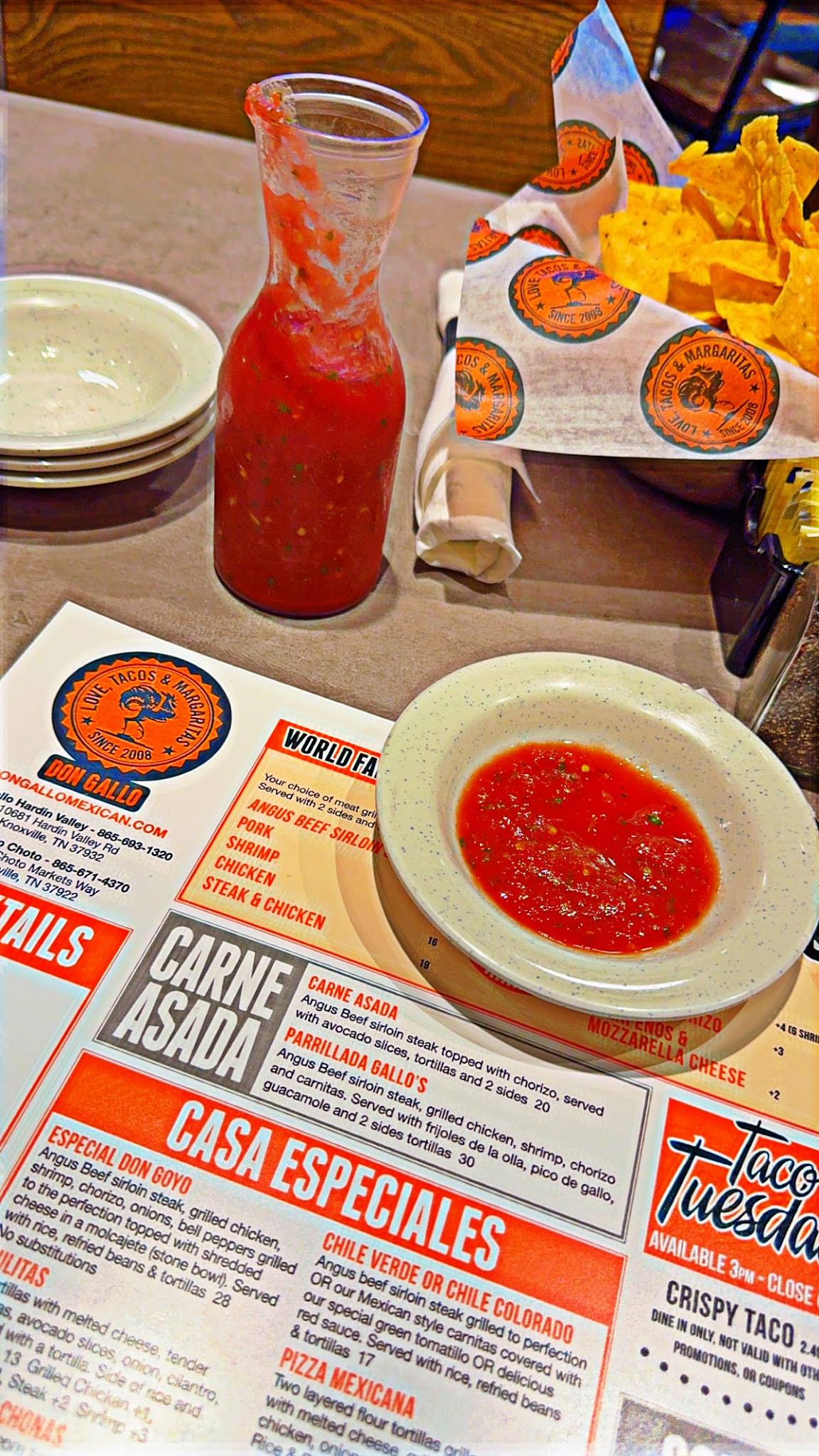 Menu at DON GALLO restaurant, Knoxville, Choto Markets Way