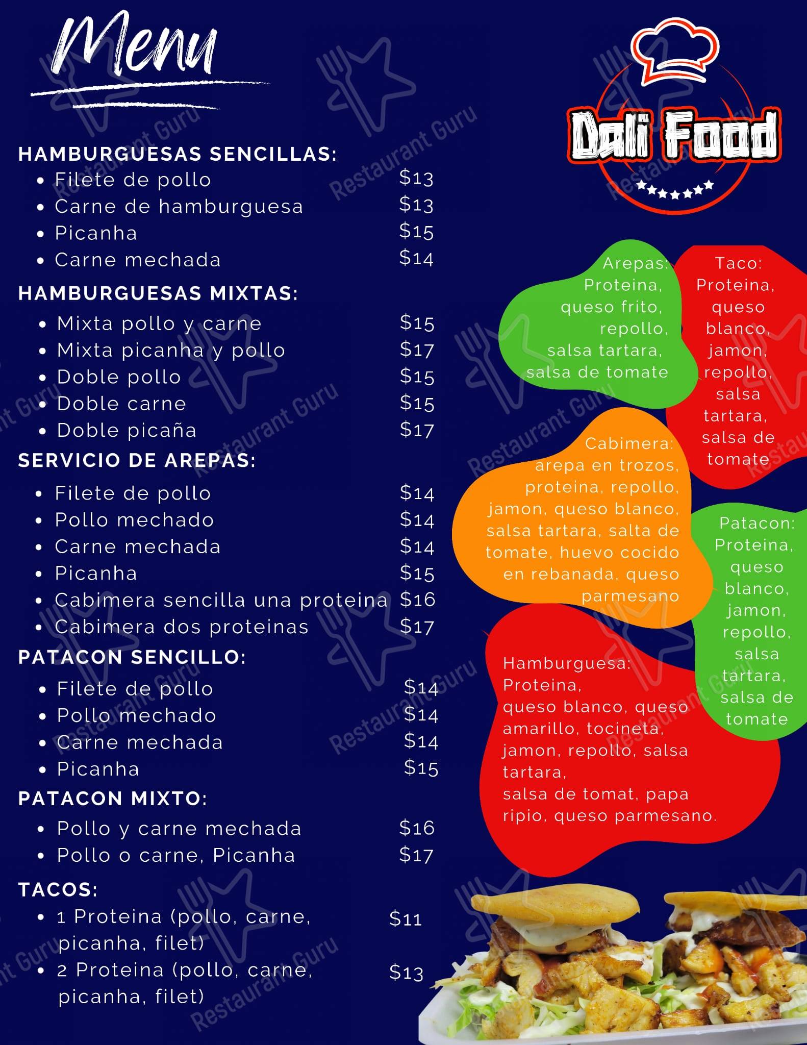 Menu at Dali food restaurant, Murfreesboro