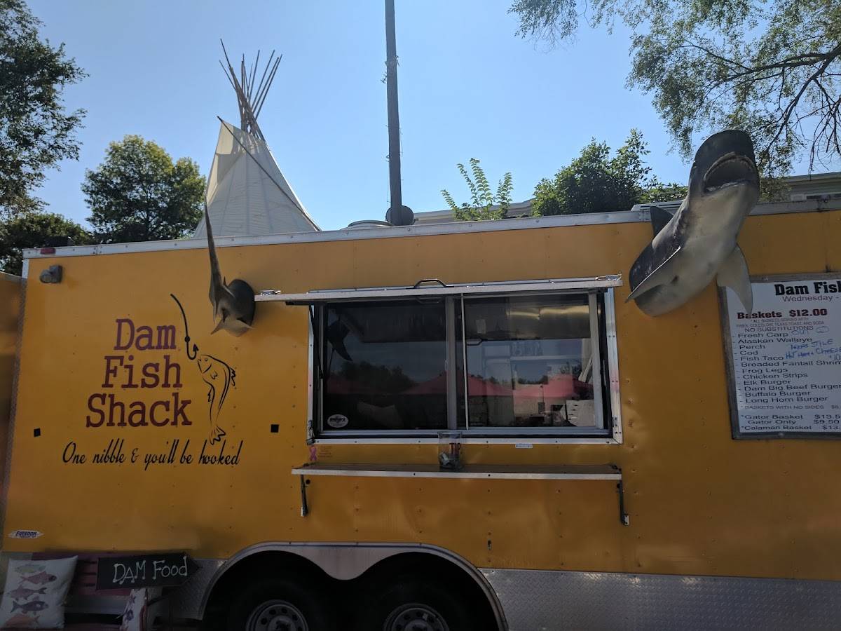 Menu at Dam Fish Shack restaurant, USA, Highway 121