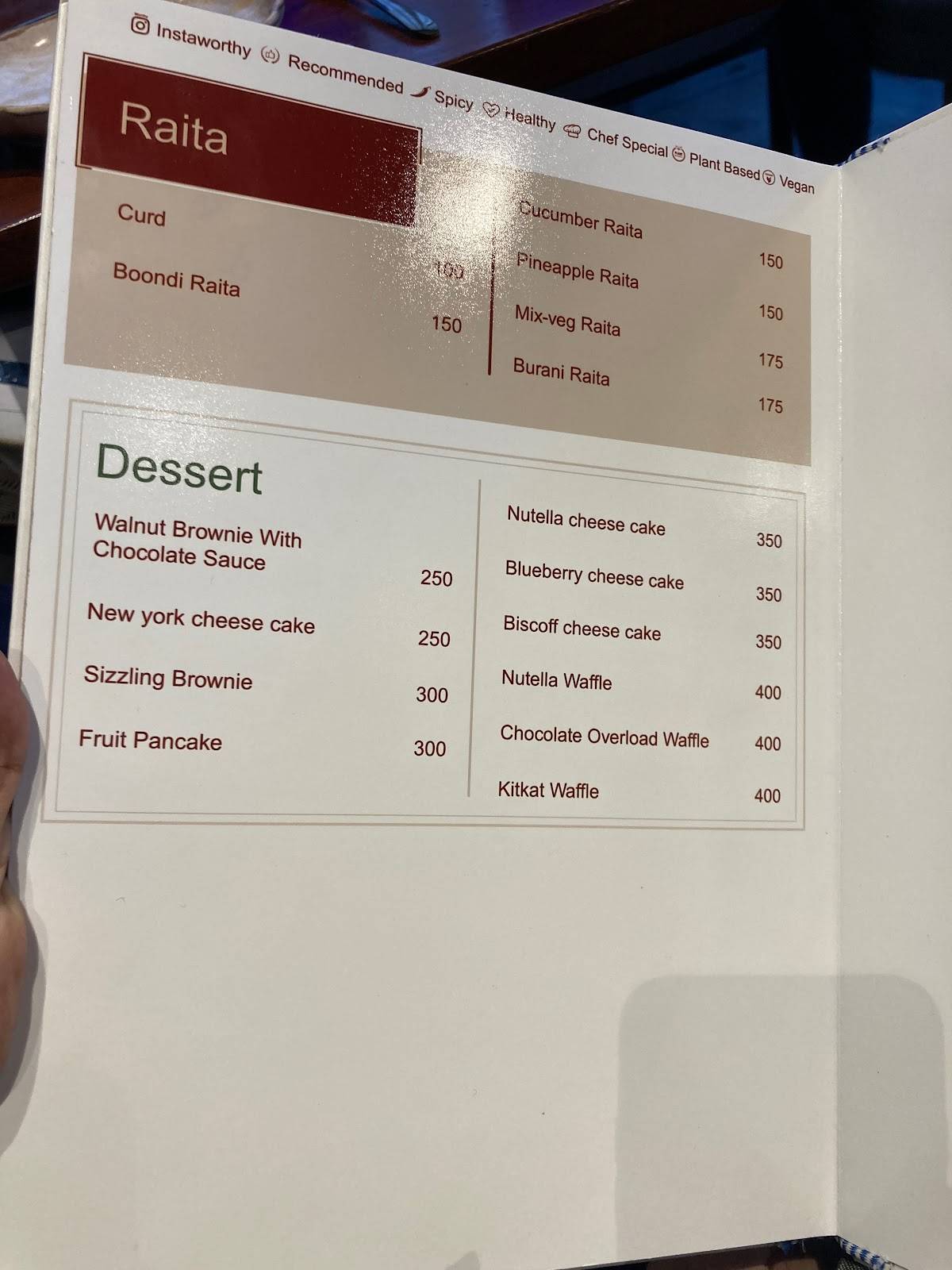 Menu at Daman Culture, Daman