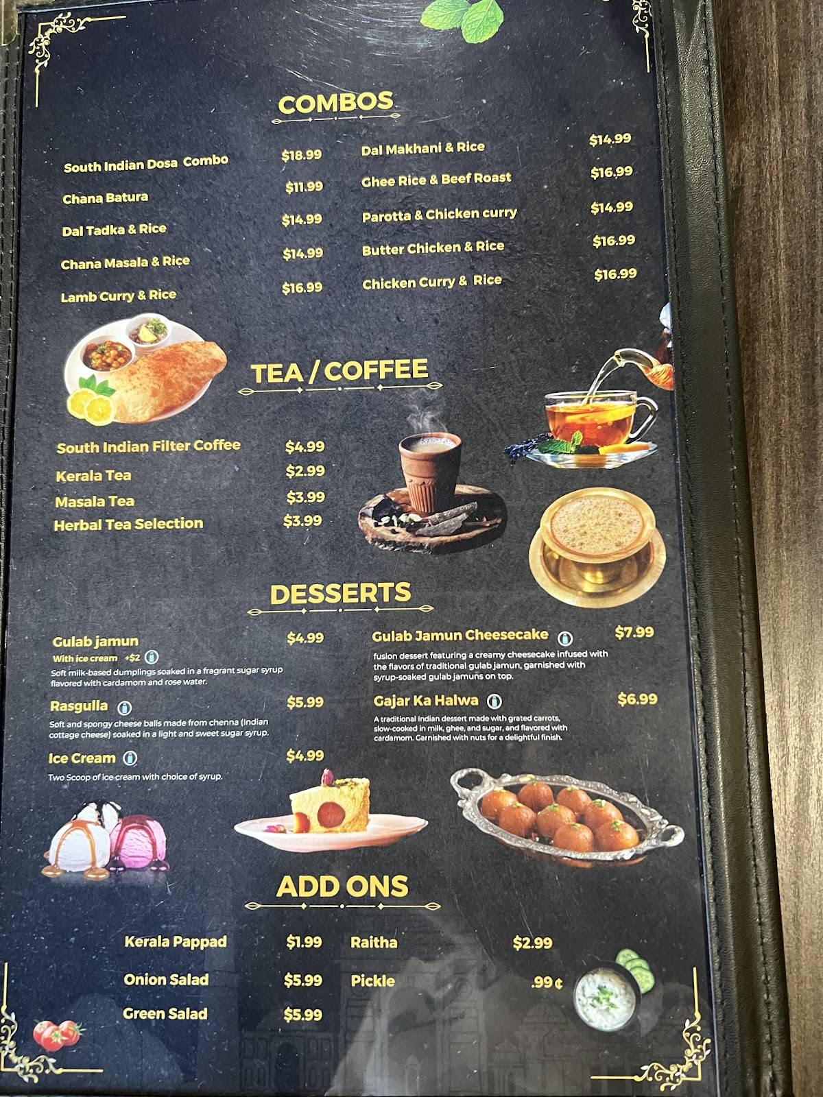 Menu at Darbar Restaurant & Bar, Moncton