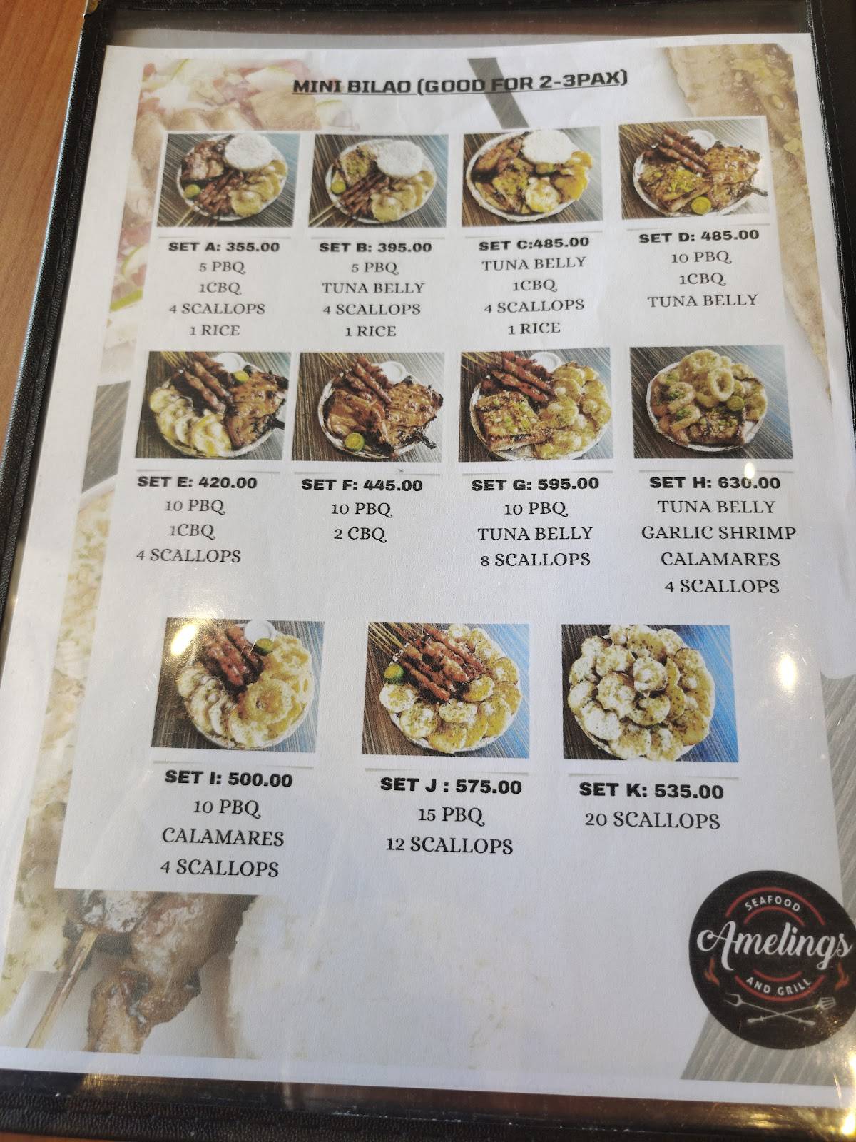 Menu at AMELING'S SEAFOOD AND GRILL restaurant, Davao City
