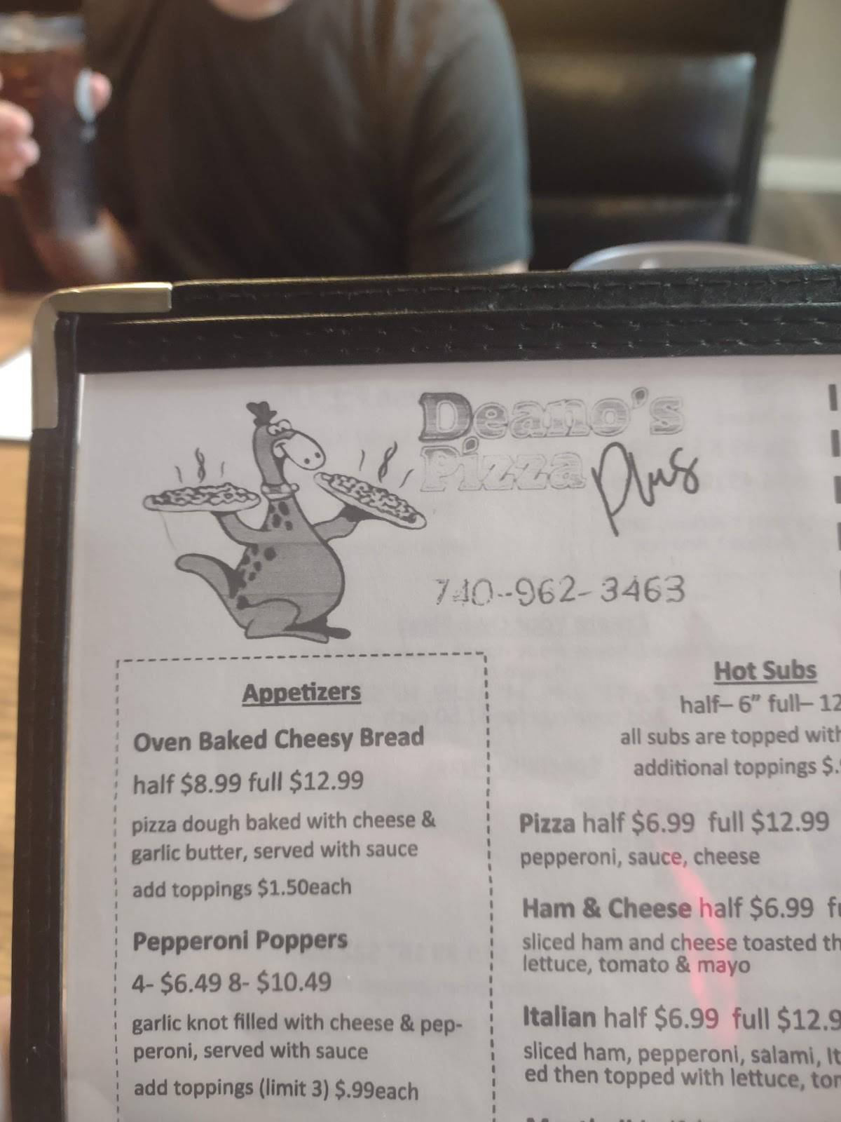 Menu at Deano's Pizza pizzeria, McConnelsville