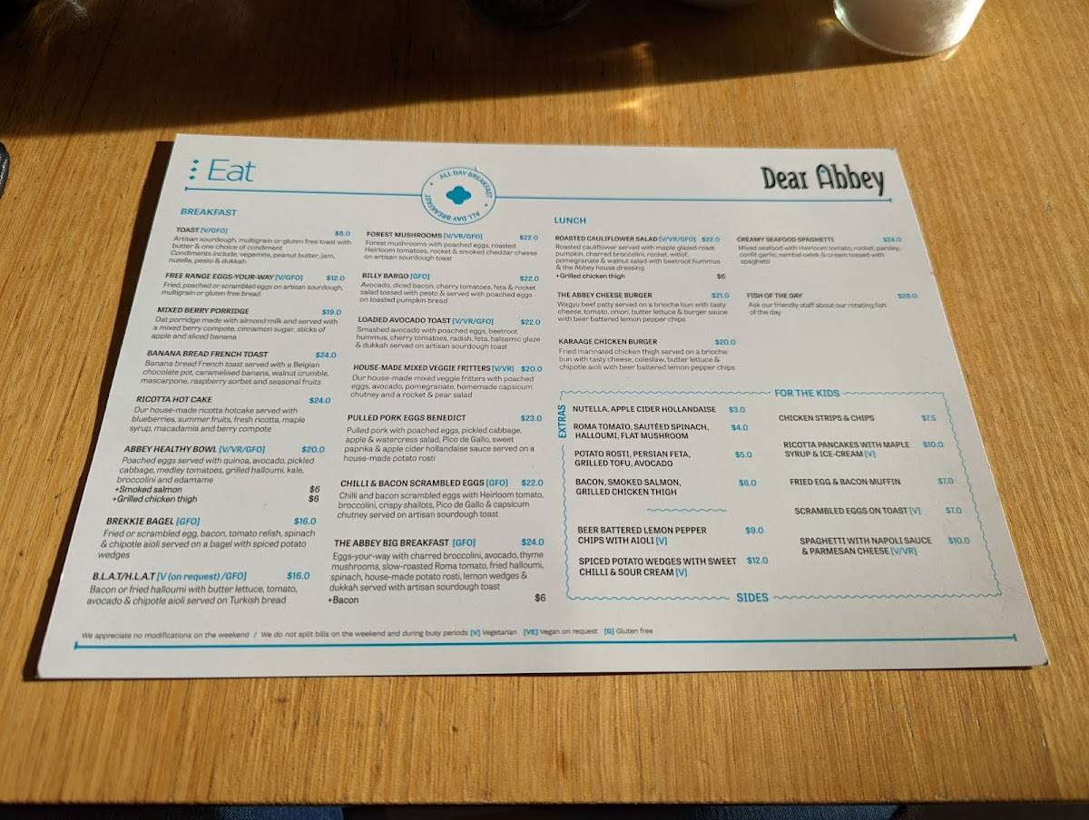 Menu at Quarter Two Cafe, Moonee Ponds