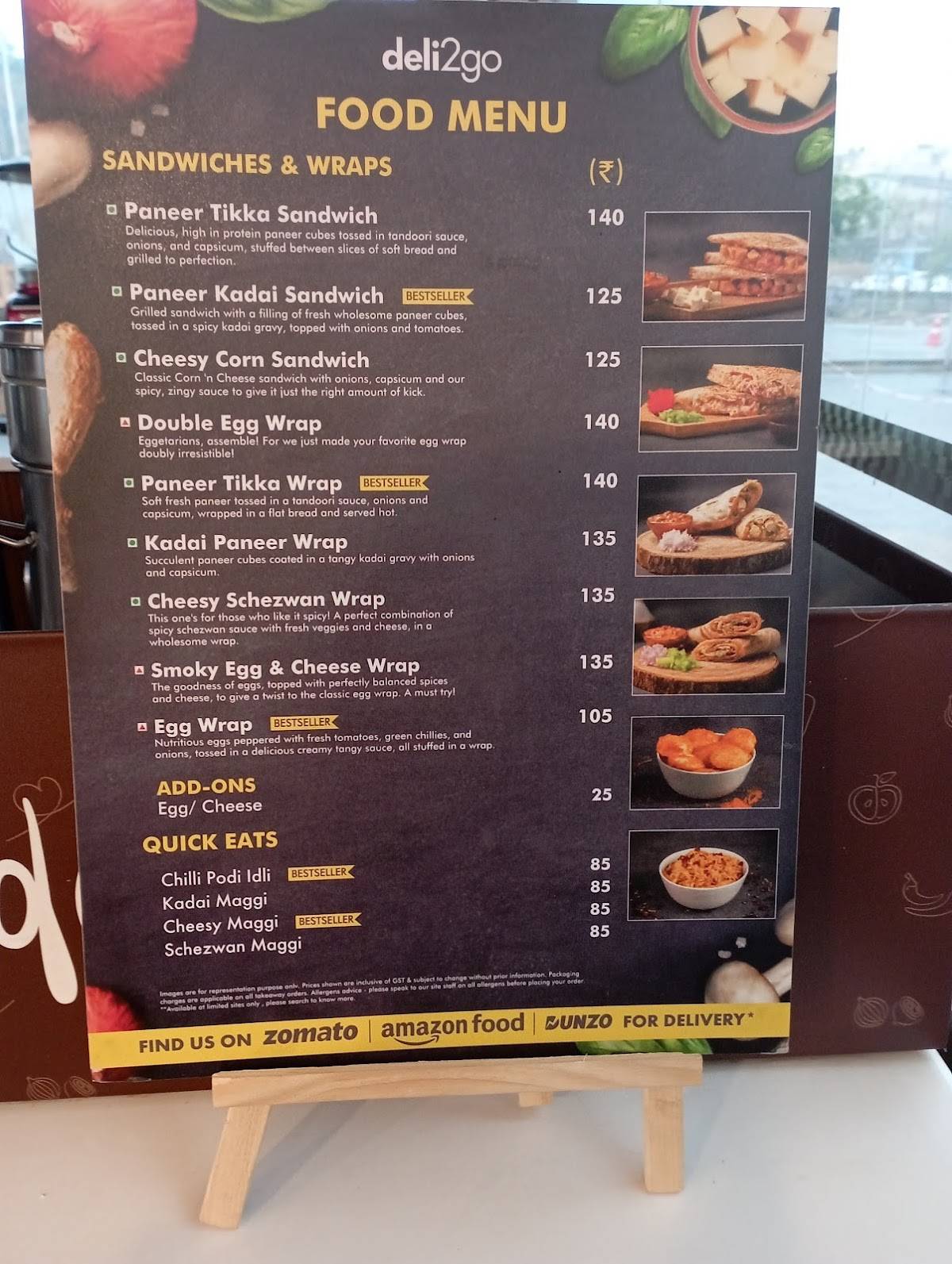 Menu at Deli2go, Bengaluru, VJG5+PPF