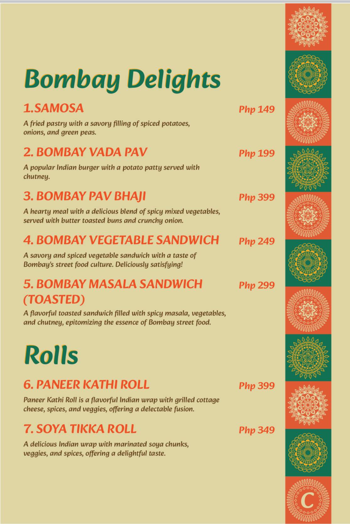 Carta del restaurante Desi Palace- Makati, Makati