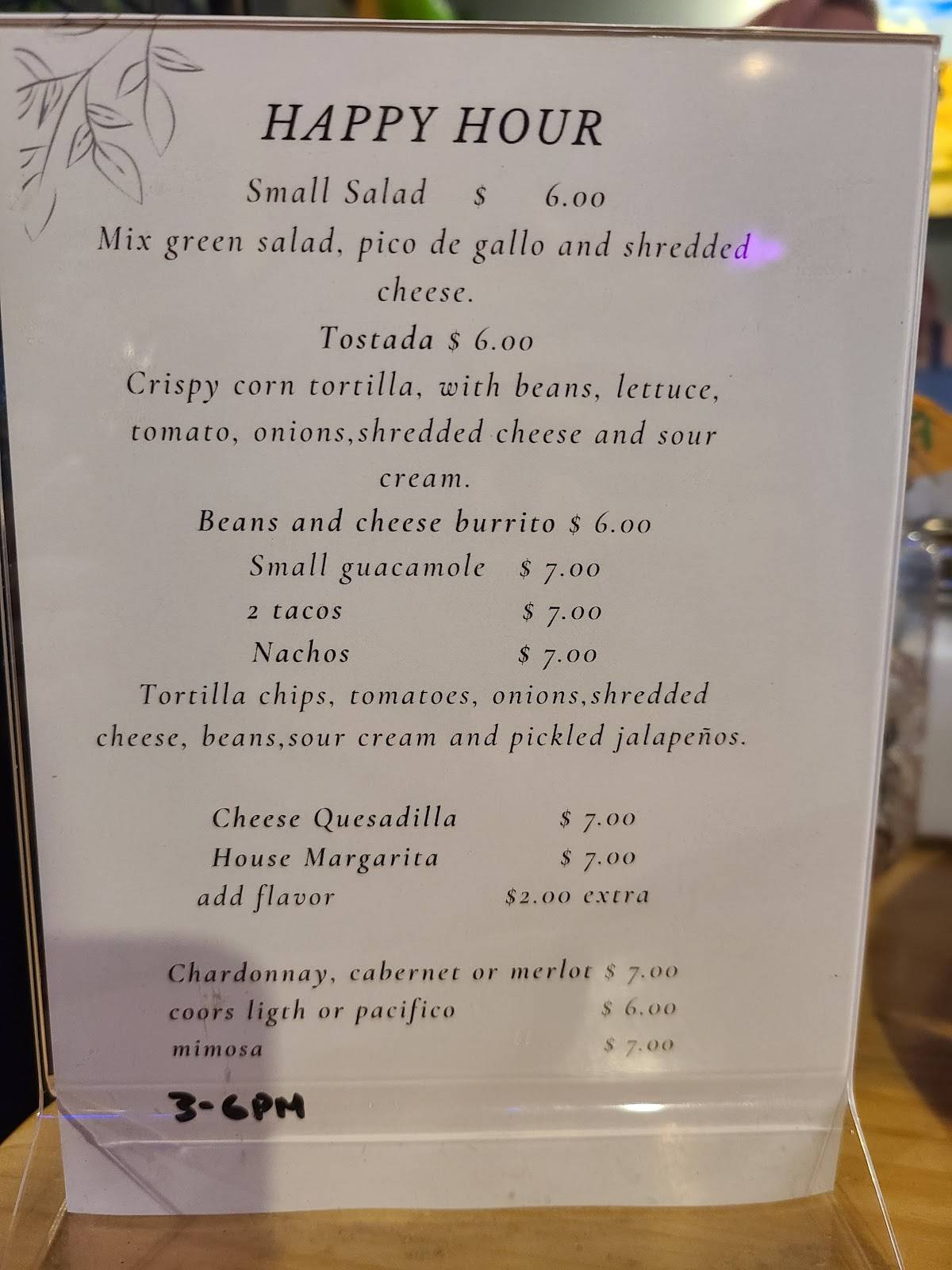Menu at Alux Mexican Cafe and Cantina, Portland
