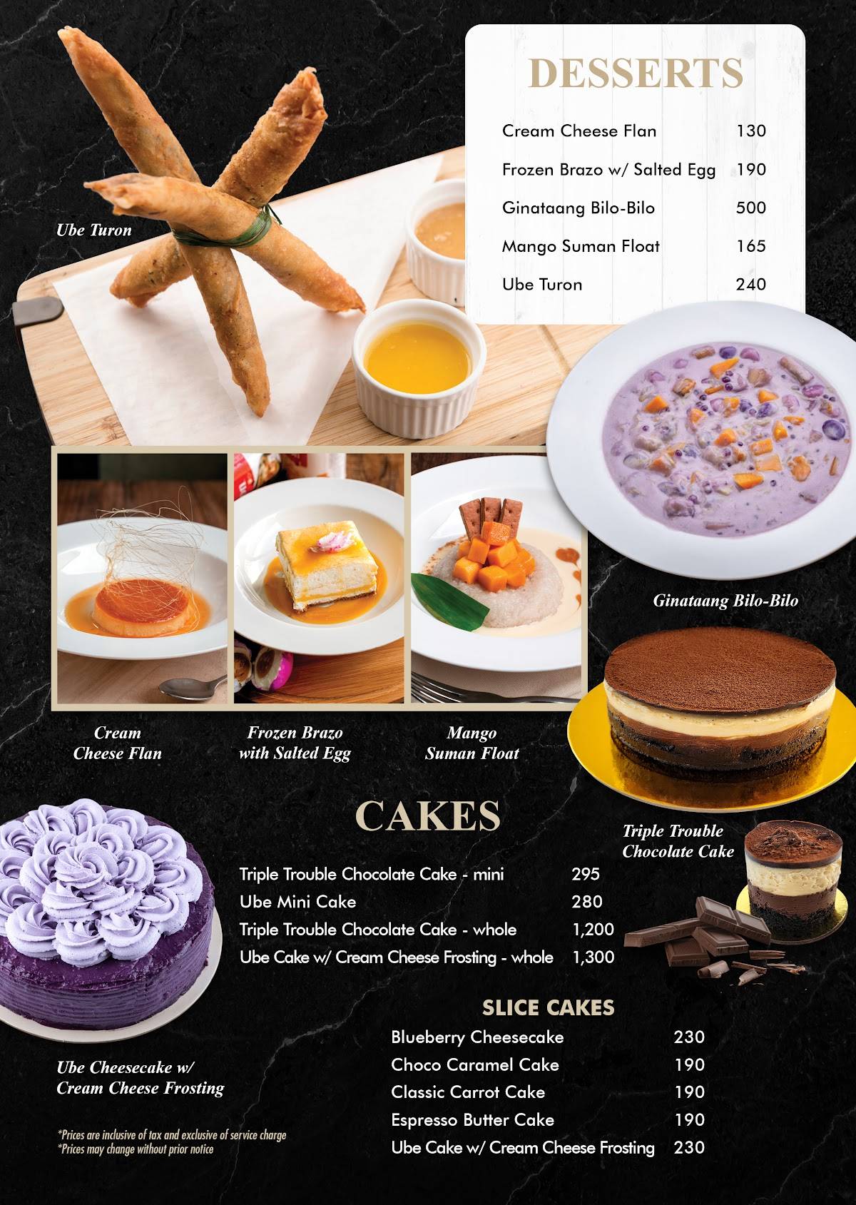 Carta de Fat Chef Restaurant, Cagayan de Oro