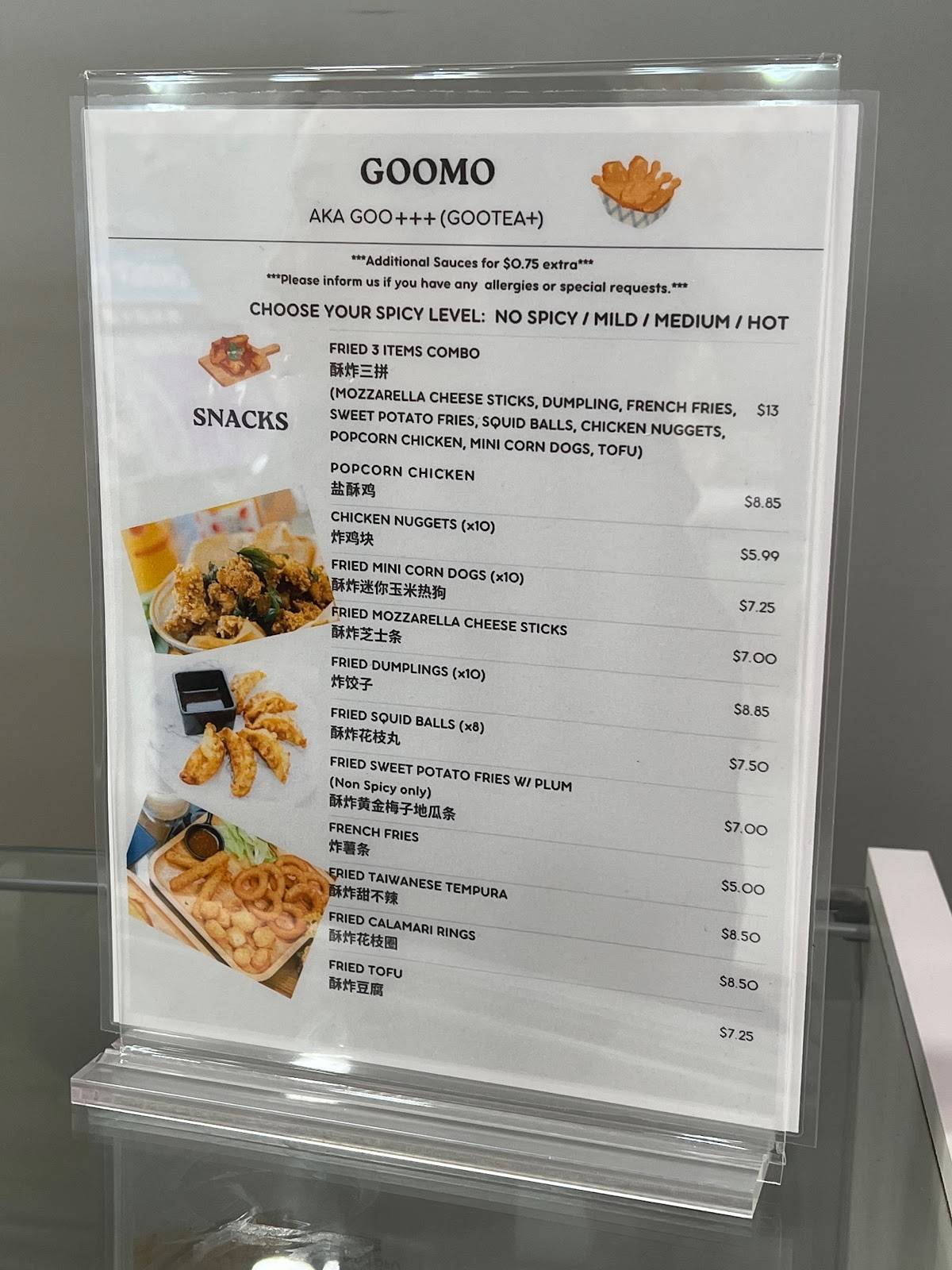 Menu at GOOMO BOBA TEA SHOP desserts, Walnut