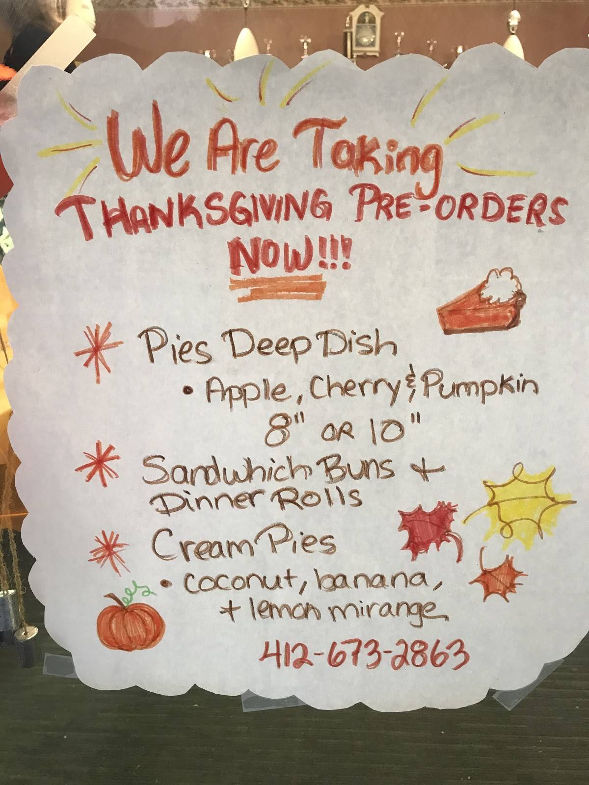 Menu at Minerva Bakery, McKeesport
