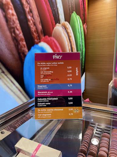 Menu at Pinky, Maastricht, Maastrichter Brugstraat 34