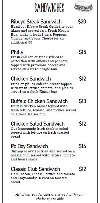 Menu at The Rustic Grill desserts, Swainsboro