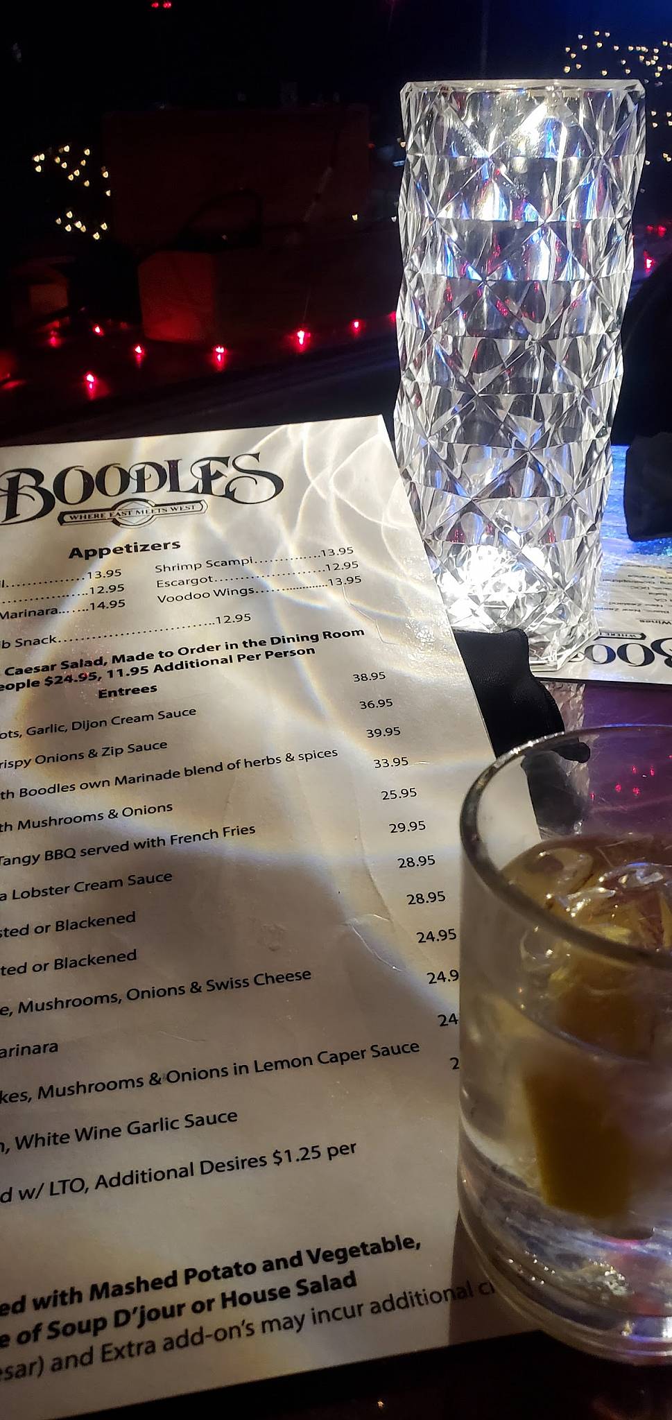 Menu at Boodles Restaurant, Madison Heights