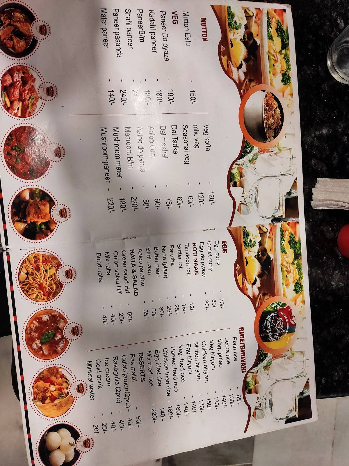 Menu at Dhaba & Kabab Wala, Patna, H. No