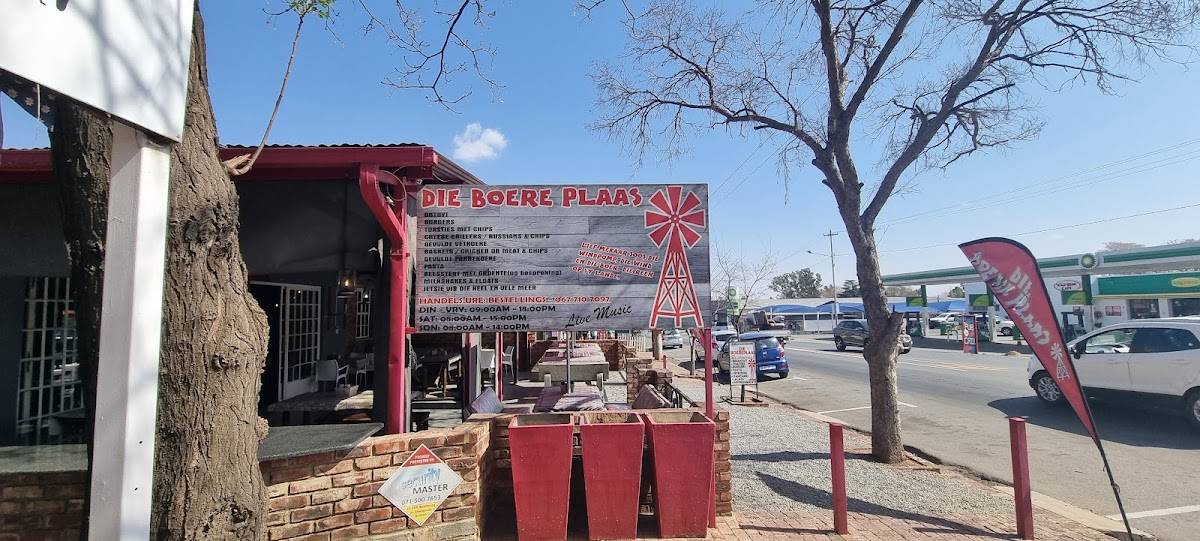 Carta del restaurante Die Boere Plaas, Parys