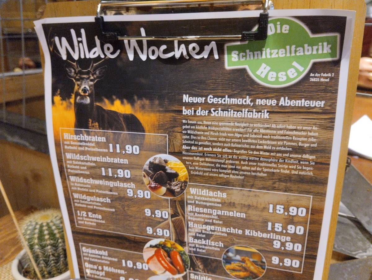 Speisekarte von Die Schnitzelfabrik Hesel pub & Bar, Hesel
