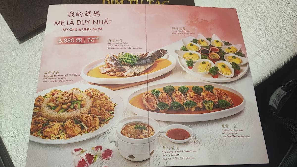 Menu at Dim Tu Tac restaurant, Ho Chi Minh City, 65 Đ. Lê Lợi