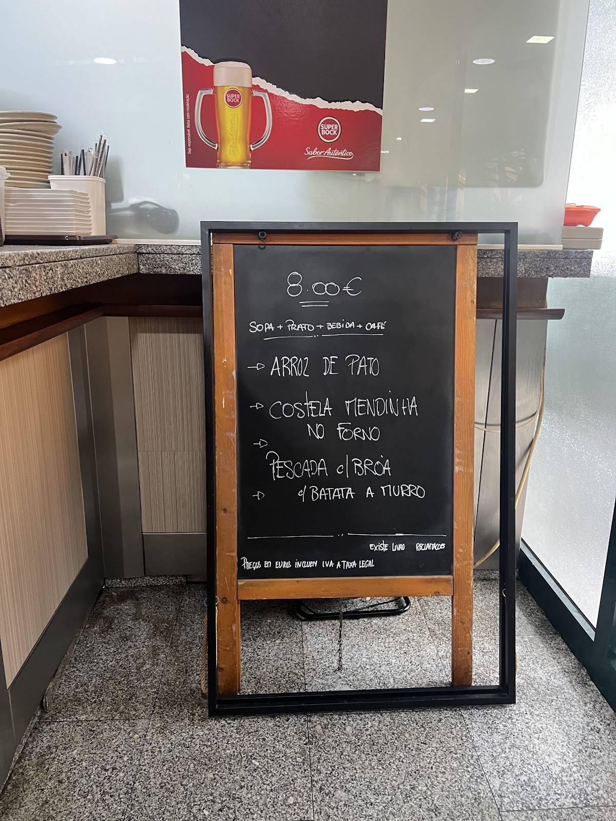 Menu em Diplomata Snack-Bar, Caldelas