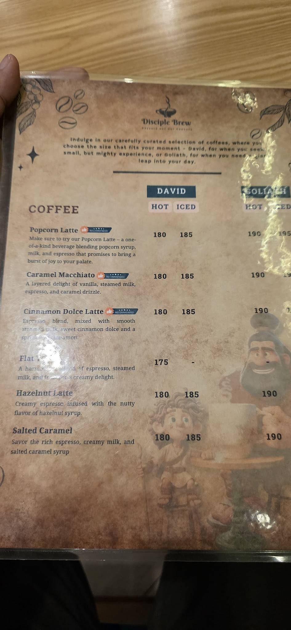 Menu at Disciple Brew restaurant, Quezon City