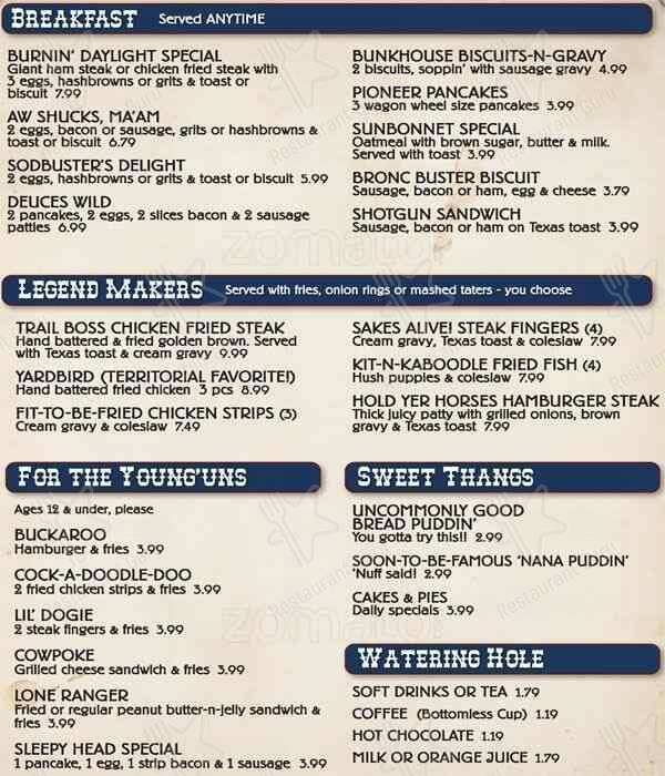 Menu at Dixie Cafe, Shreveport