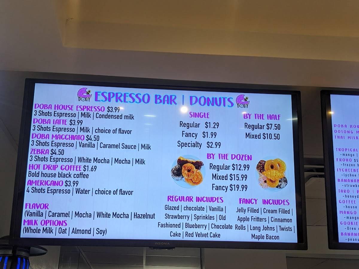 Menu at Doba Cafe, Newnan