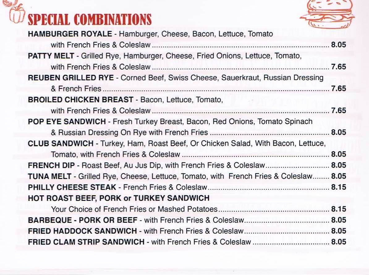 Menu at Dobb's Country Kitchen restaurant, Hallstead