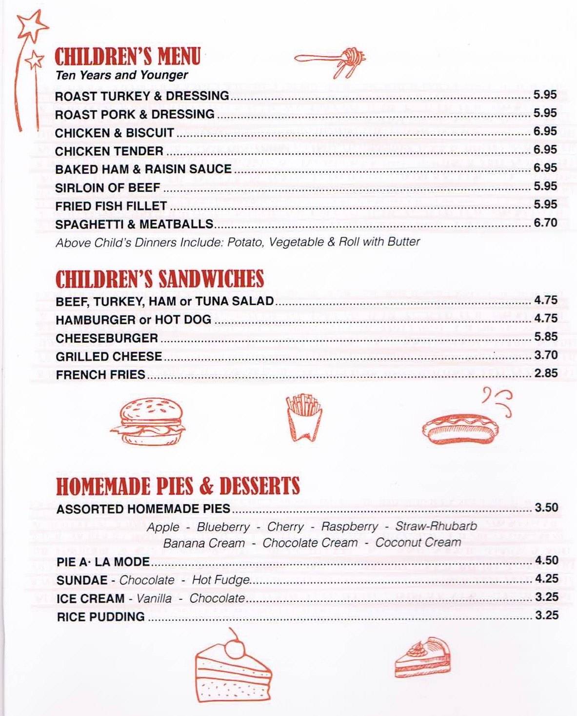 Menu at Dobb's Country Kitchen restaurant, Hallstead