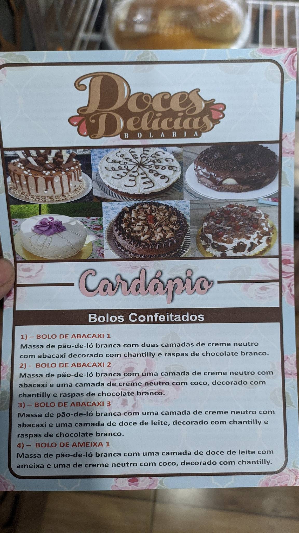 Menu em Doces Delícias Bolaria Confeitaria e Bolos Caseiros café, Santo ...