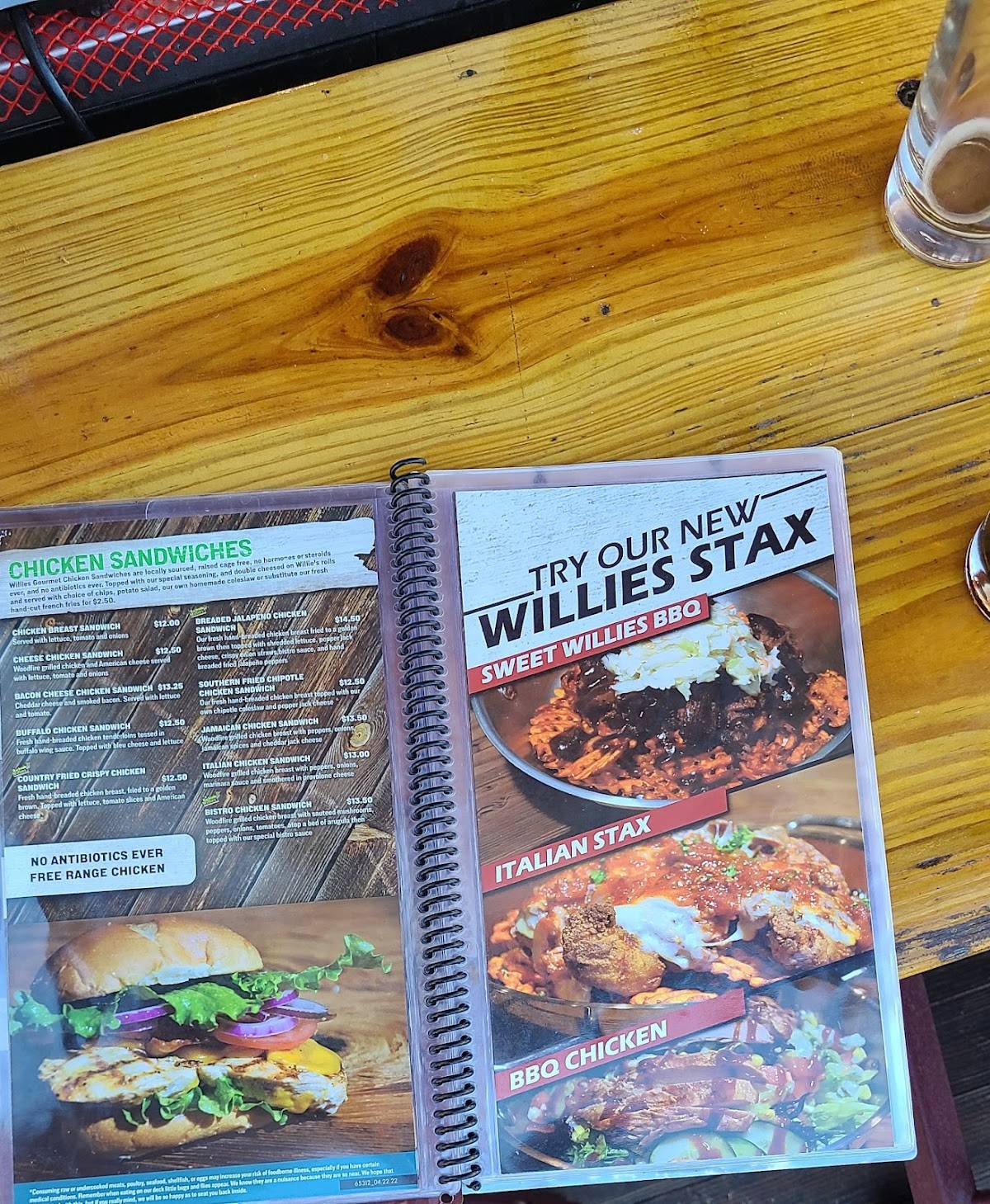 Menu at Dockside Willies pub & bar, Wormleysburg