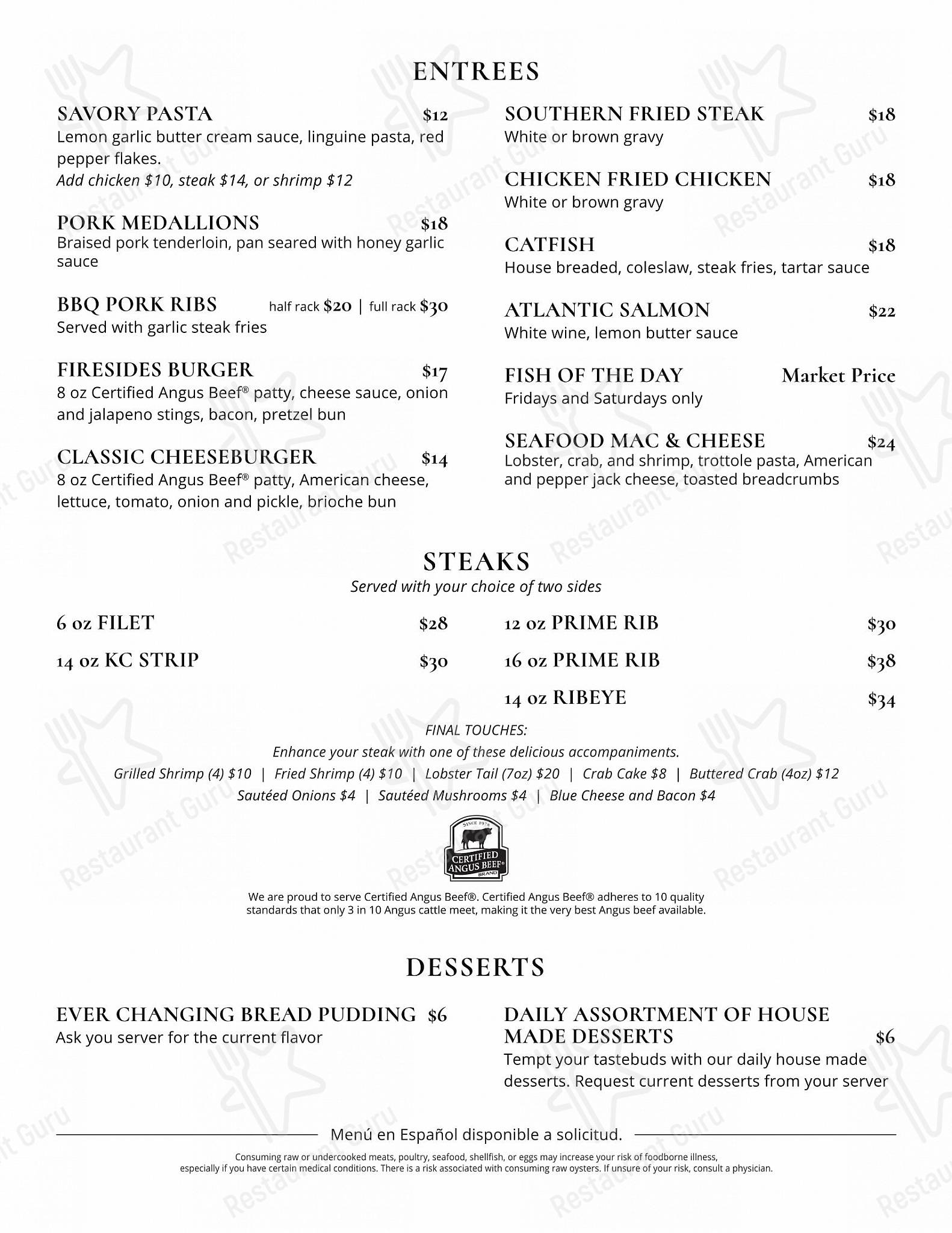 Menu at Boot Hill Casino & Resort pub & bar, Dodge City