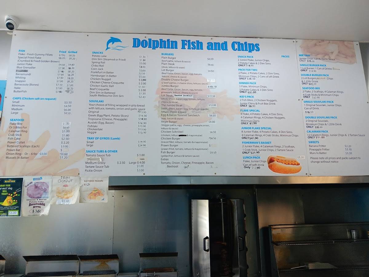 Menu at Dolphin Fish & Chips fast food, Seaford