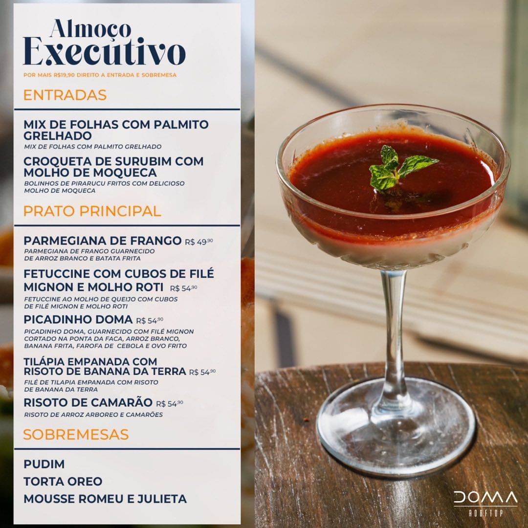 Menu em Doma Rooftop restaurante, Brasília