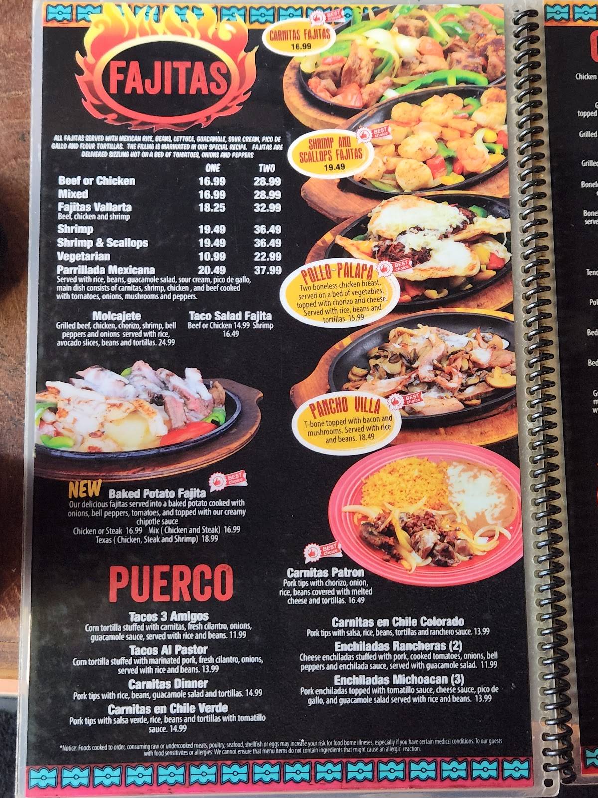 Menu at Don Patron Mexican Grill restaurant, Greensburg