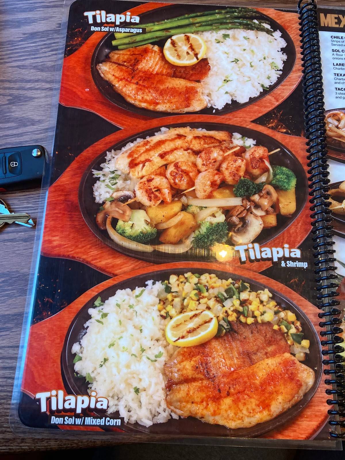 Menu at Don Sol Mexican Grill restaurant, Anna