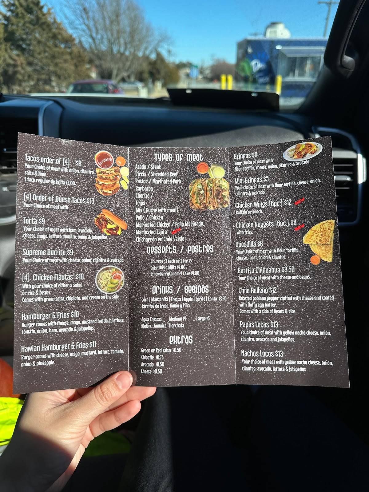 Menu at Don taco restaurant, Dodge City