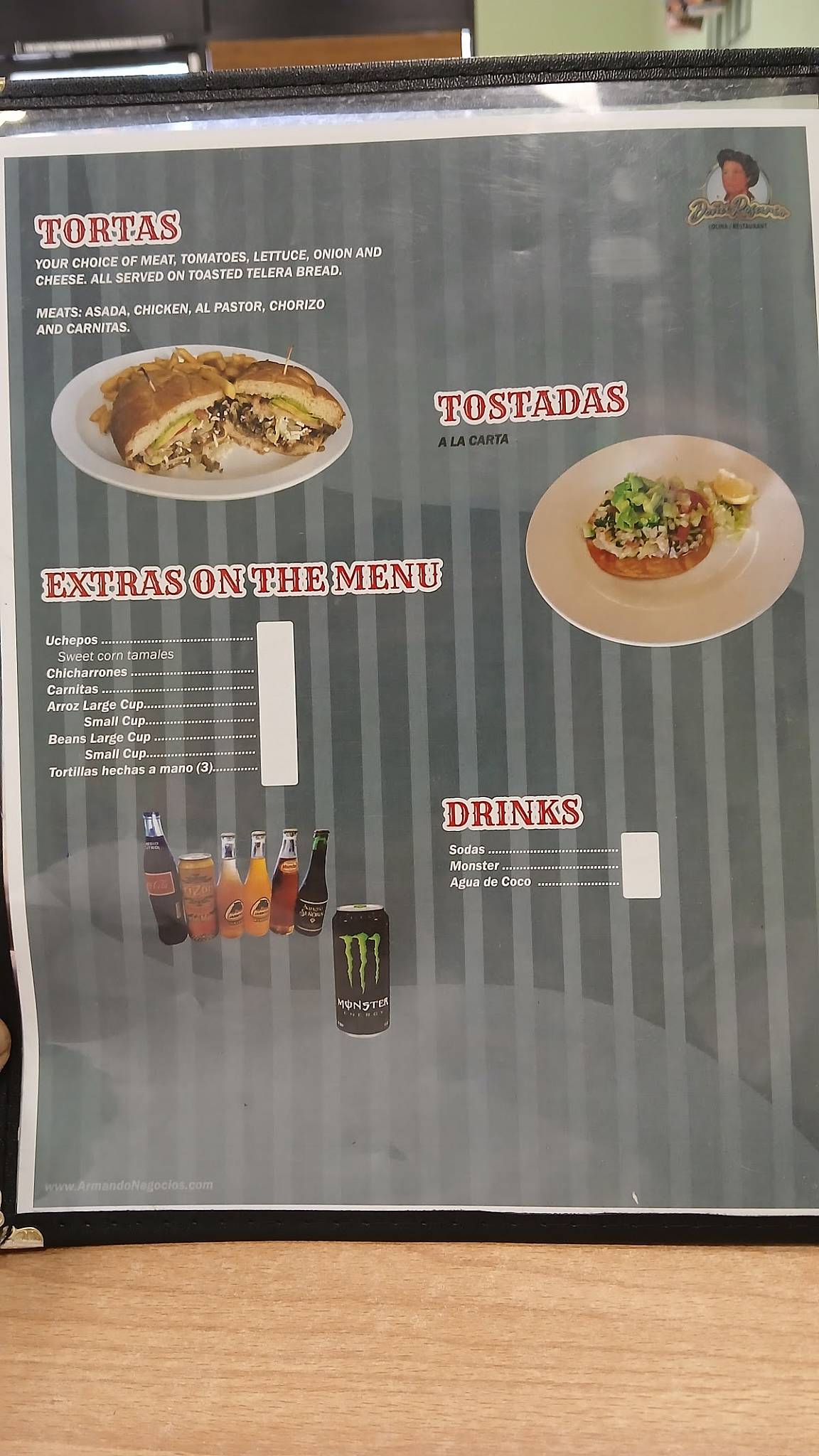 Menu at Doña Rosario Cocina & Carnicería restaurant, Hesperia