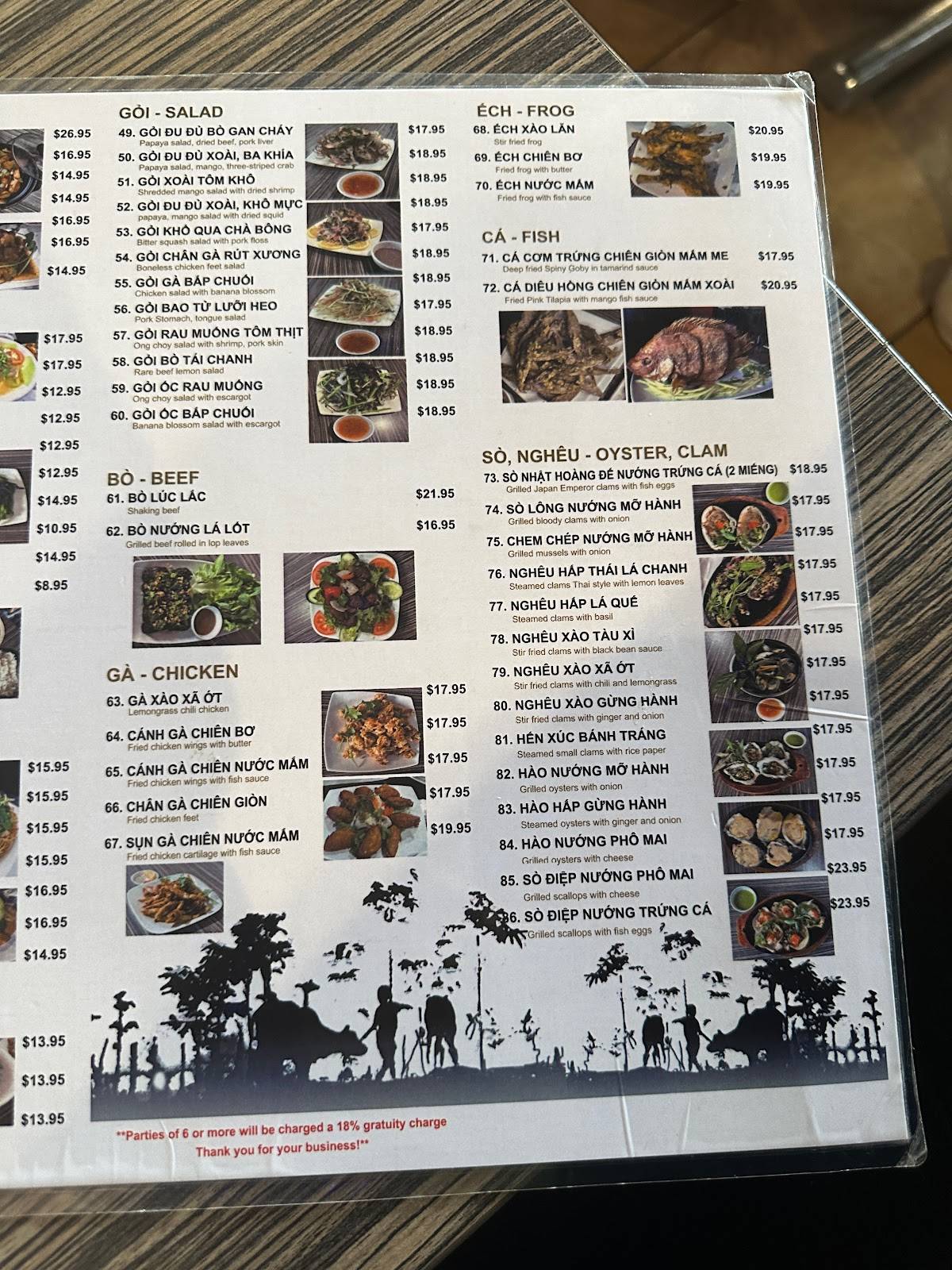 Menu at Dong Que Restaurant, San Jose, 2852 Alum Rock Ave